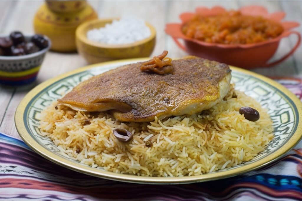 Aromatic Arabic Fish Mutabak Rice - Mid-East Recipes